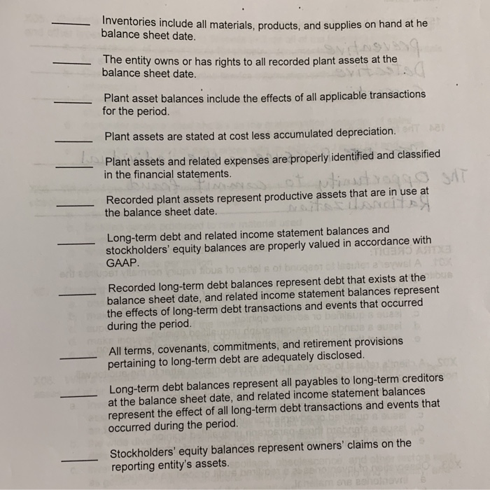 Solved 151. For the following specific audit procedures and | Chegg.com