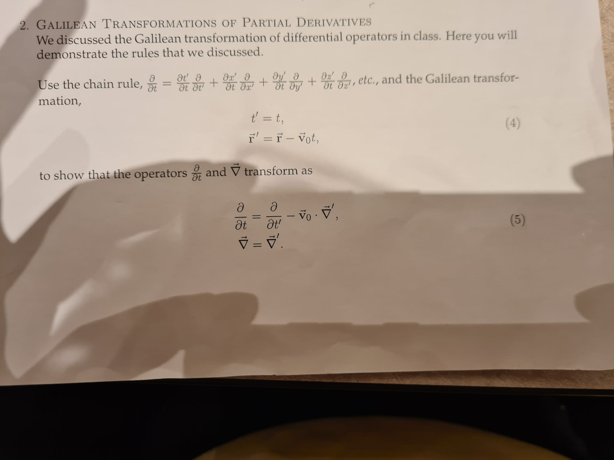 Solved Galilean Transformations of Partial DerivativesWe | Chegg.com