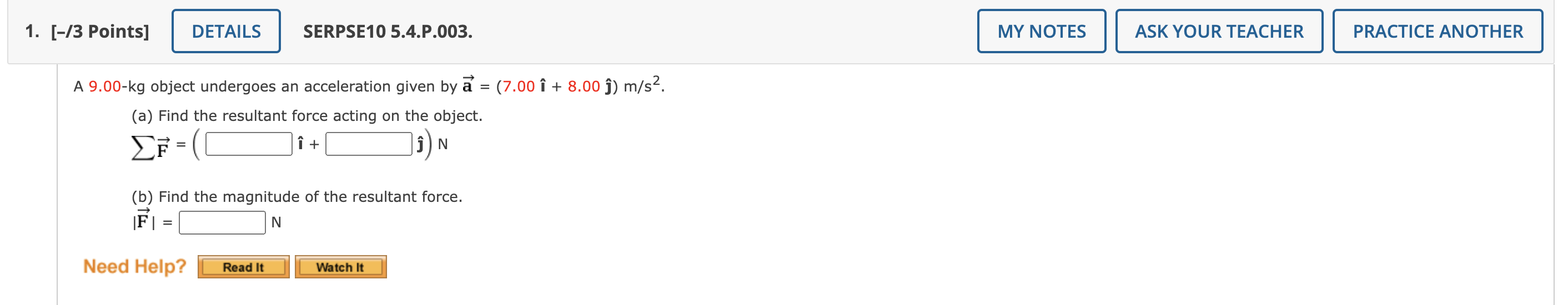 Solved A 9 00 Kg Object Undergoes An Acceleration Given By