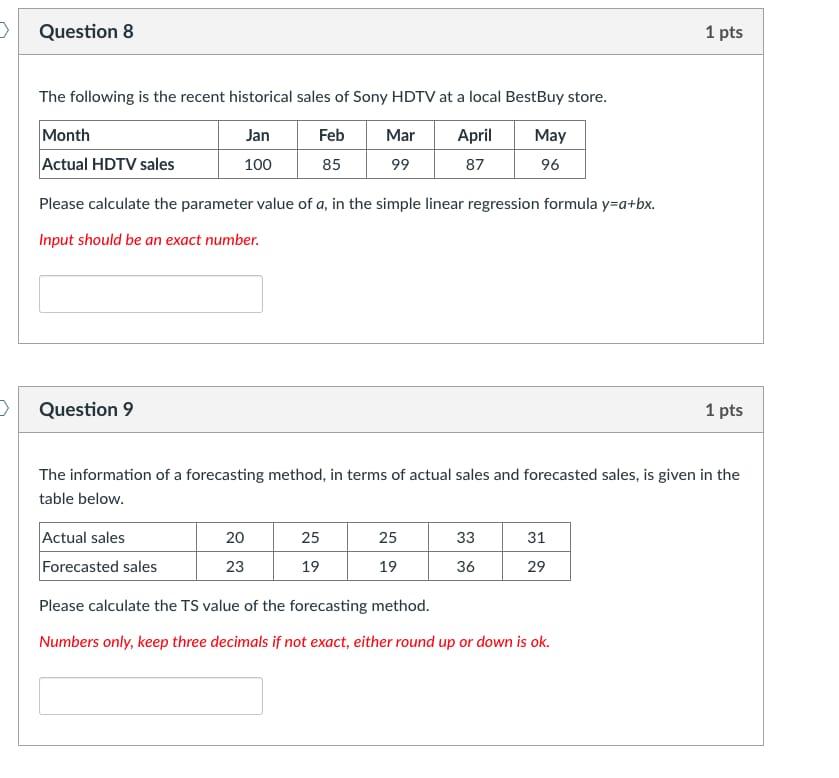Solved Question 8 1 pts The following is the recent | Chegg.com