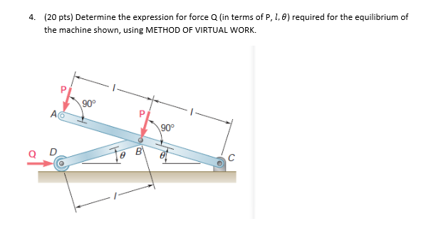 Solved (20 ﻿pts) ﻿Determine the expression for force Q (in | Chegg.com