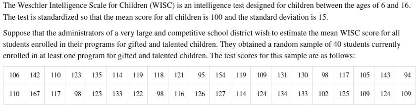 Solved The Weschler Intelligence Scale for Children (WISC) | Chegg.com