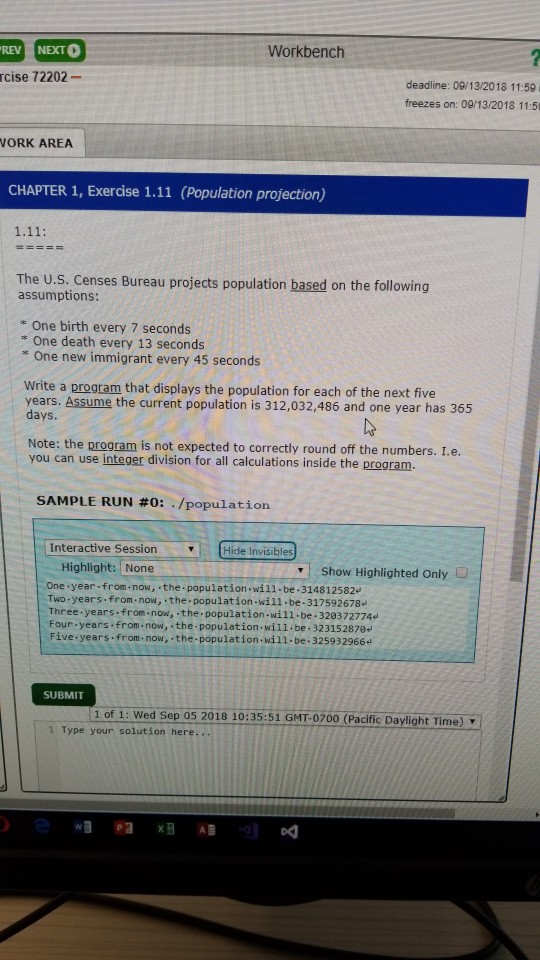 Solved REV NEXT Workbench rcise 72202- deadline: 09/13/2018 | Chegg.com