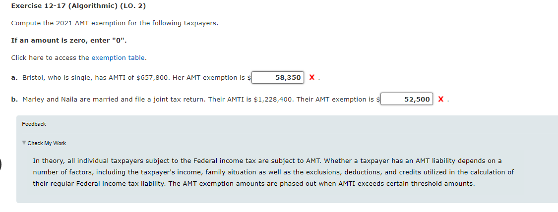 Solved Exercise 12-17 (Algorithmic) (LO. 2) Compute the 2021 | Chegg.com