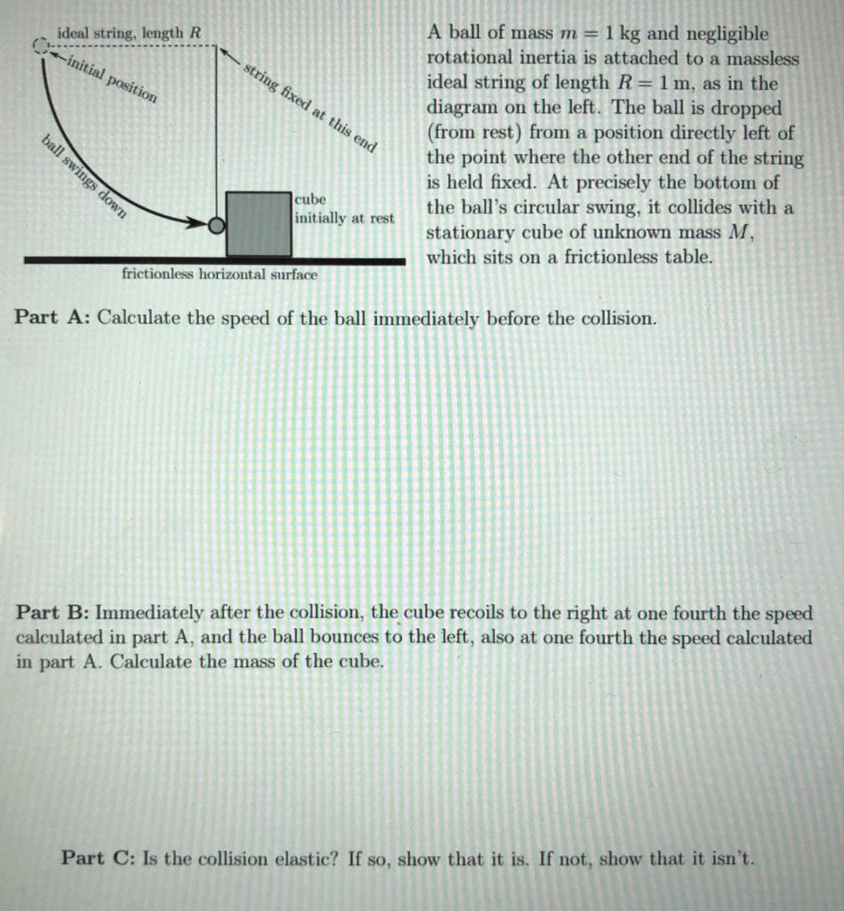 Solved ideal string, length R C initial position string | Chegg.com