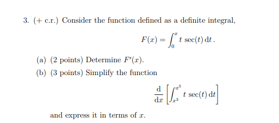 Solved (+ ﻿c.r.) ﻿Consider the function defined as a | Chegg.com