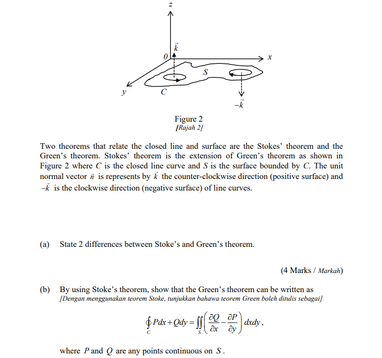Solved Two theorems that relate the closed line and surface | Chegg.com