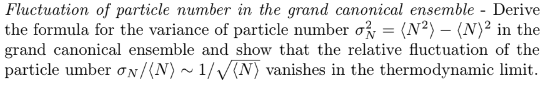 Solved Fluctuation of particle number in the grand canonical | Chegg.com