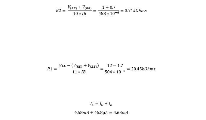 Solved Ic(Q)=1200212−1=12005.5=4.58 mA Calculating IB: | Chegg.com