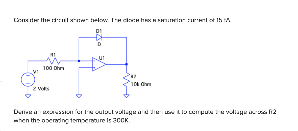 Solved Consider the circuit shown below. The diode has a | Chegg.com