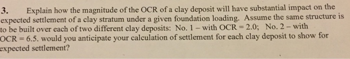 Solved Explain how the magnitude of the OCR of a clay | Chegg.com