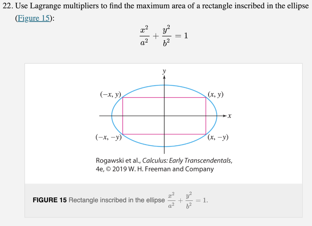 Solved 22. Use Lagrange multipliers to find the maximum area | Chegg.com