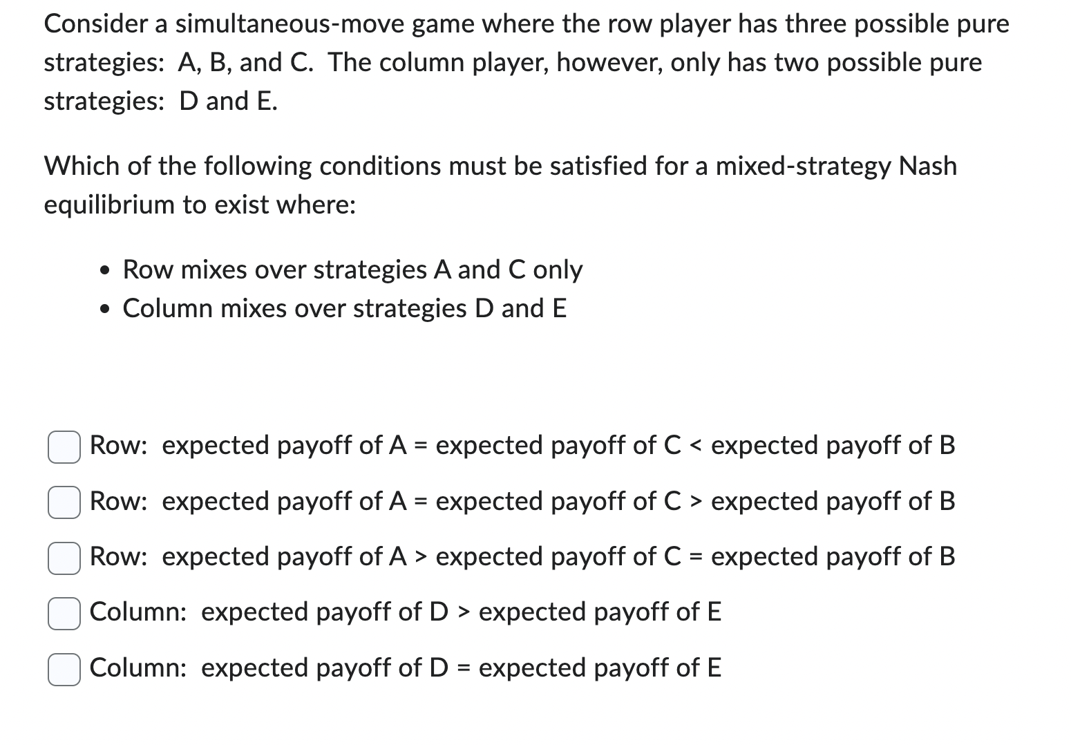 Solved Consider a simultaneous-move game where the row | Chegg.com