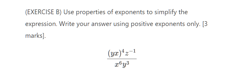 Solved Use properties of exponents to simplify the | Chegg.com