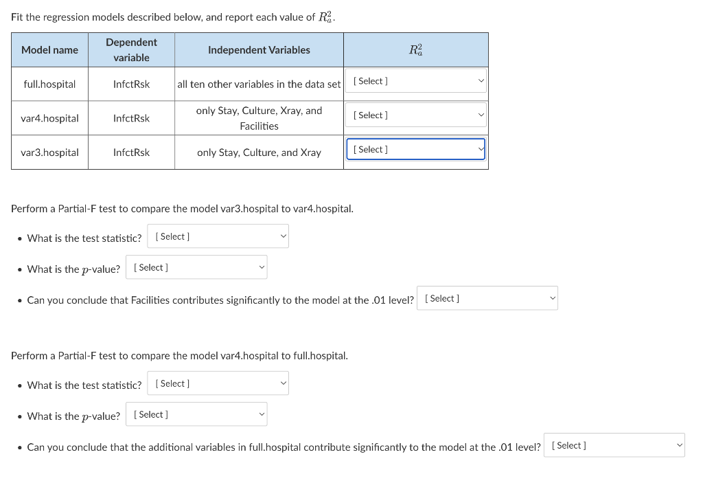 Fit the regression models described below, and report | Chegg.com