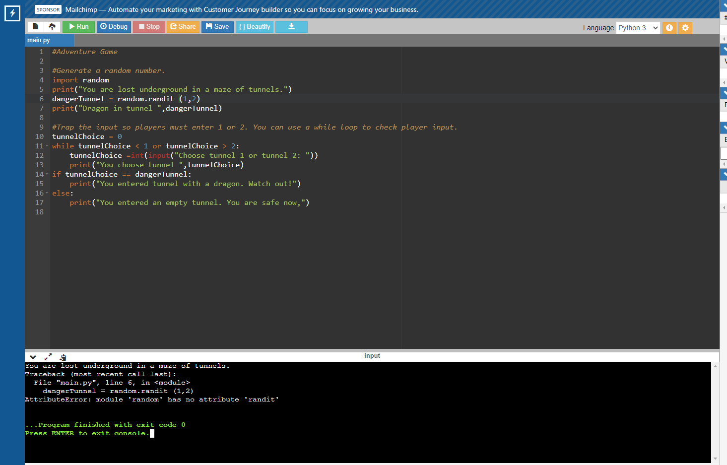 Solved SPONSOR Mailchimp — Automate your marketing with | Chegg.com