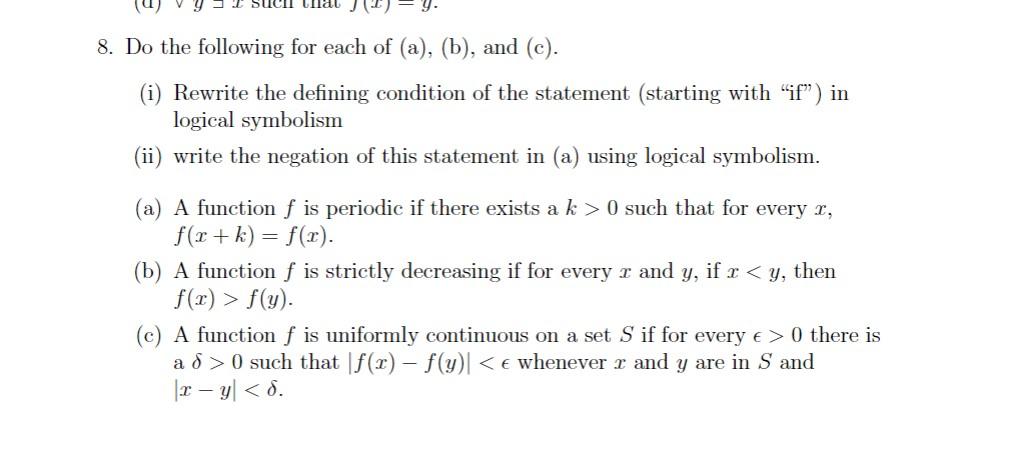 Solved 8. Do the following for each of (a), (b), and (c). | Chegg.com