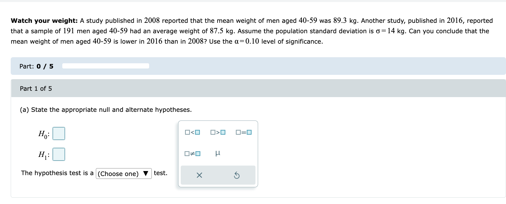 Solved Watch your weight: A study published in 2008 reported | Chegg.com