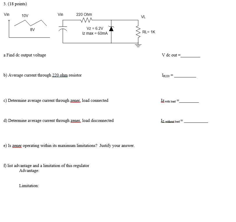 Solved 3. (18 points) a Find dc output voltage Vdc out = b) | Chegg.com