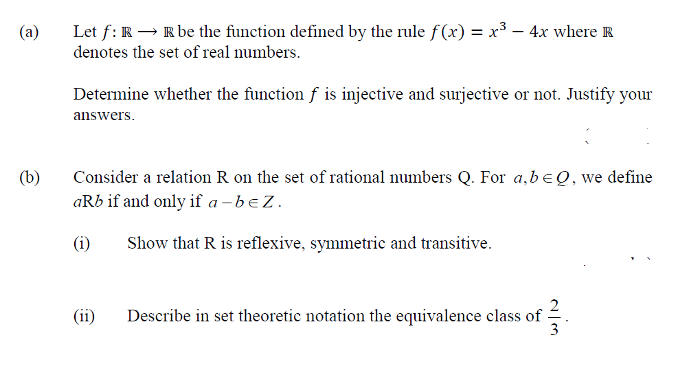 Solved (a) Let f: R → Rbe the function defined by the rule | Chegg.com