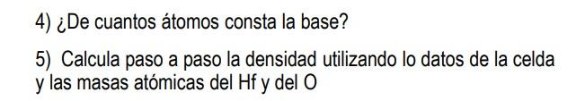 Solved Consider the HfO2 unit cell shown below: 4) How | Chegg.com