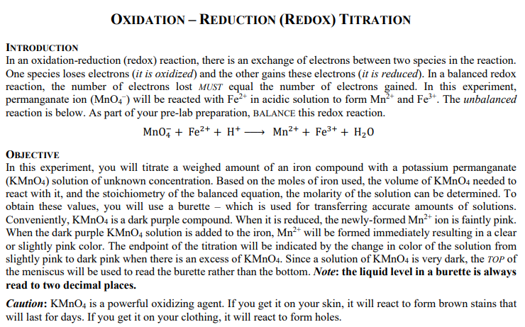 INTRODUCTION In an oxidation-reduction (redox) | Chegg.com