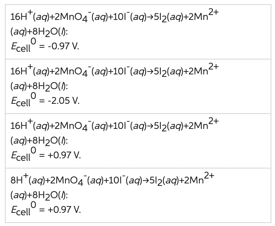 Solved Determine the standard cell potential (E0cell) and | Chegg.com