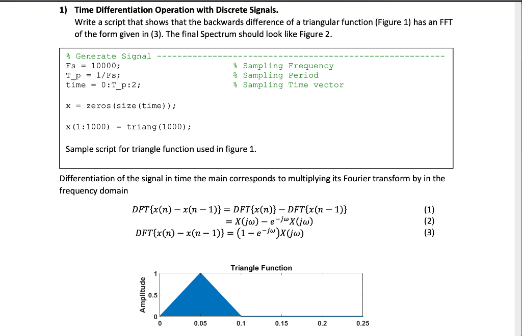1) Time Differentiation Operation with Discrete | Chegg.com