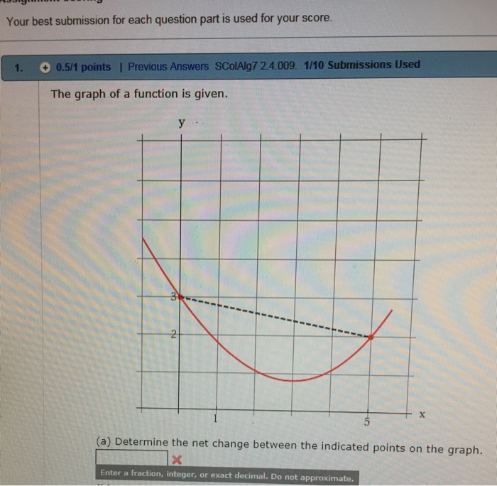 Solved Your best submission for each question part is used | Chegg.com