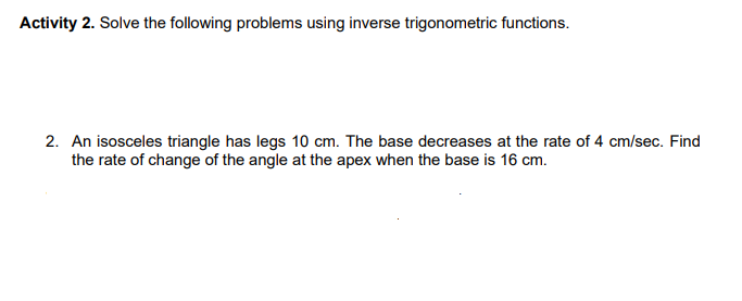 Solved Activity 2. Solve the following problems using | Chegg.com