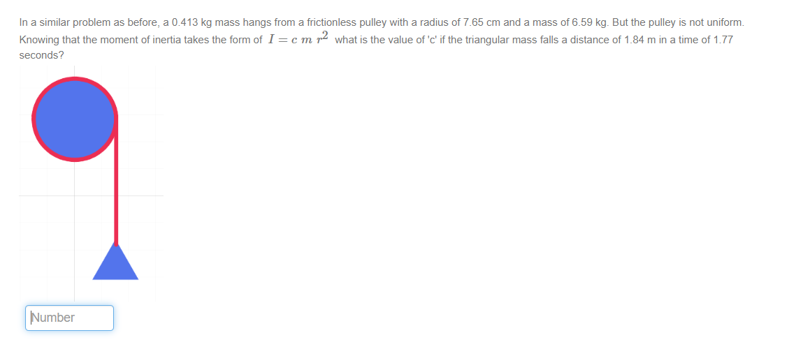 Solved In a similar problem as before, a 0.413 kg mass hangs | Chegg.com