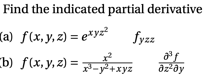 Solved Find the indicated partial derivative (a) | Chegg.com