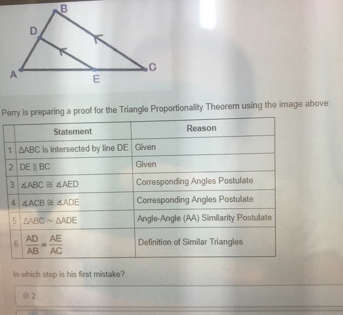 Solved Perry is preparing a proof for the Triangle | Chegg.com