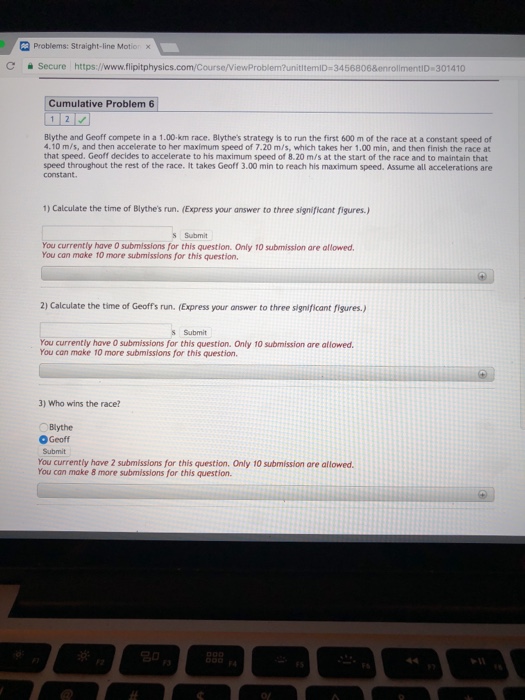Solved Problems: Straight-line Motio, x C Secure | Chegg.com