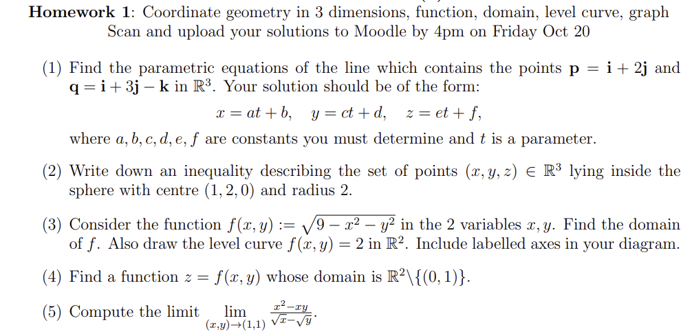 Solved Homework 1: Coordinate geometry in 3 dimensions, | Chegg.com
