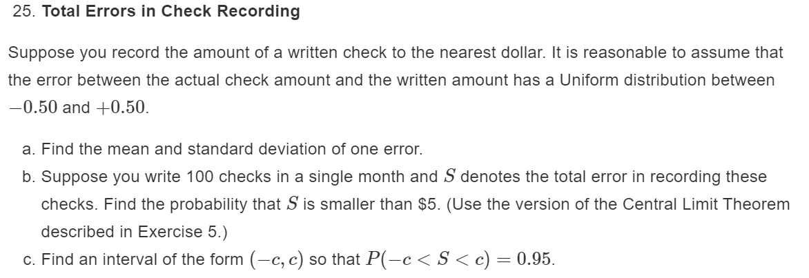 Solved 25. Total Errors in Check Recording Suppose you | Chegg.com