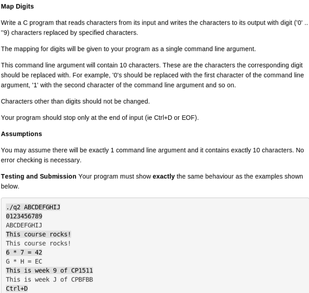 Solved Map Digits Write a C program that reads characters | Chegg.com