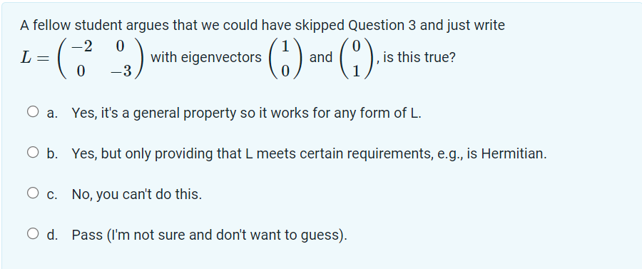 Solved A fellow student argues that we could have skipped | Chegg.com
