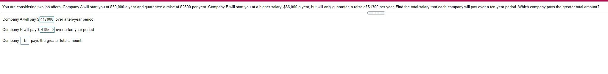 Solved You are considering two job offers. Company A will | Chegg.com