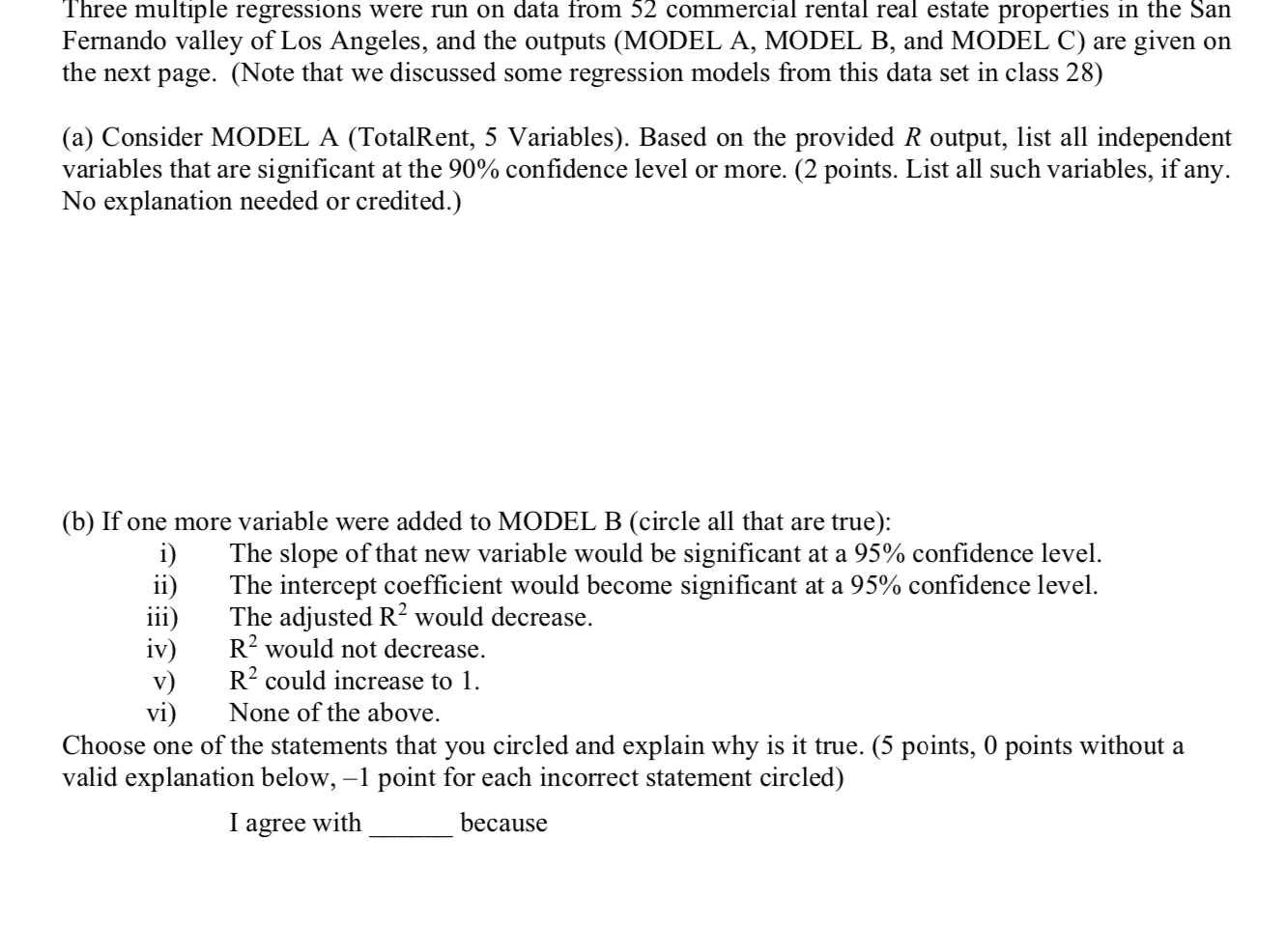 Solved Three multiple regressions were run on data from 52 | Chegg.com