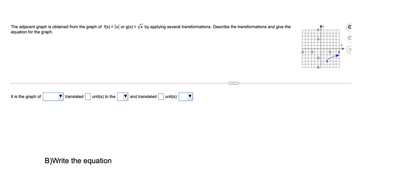 Solved The adjacent graph is obtained from the graph of f(x) | Chegg.com