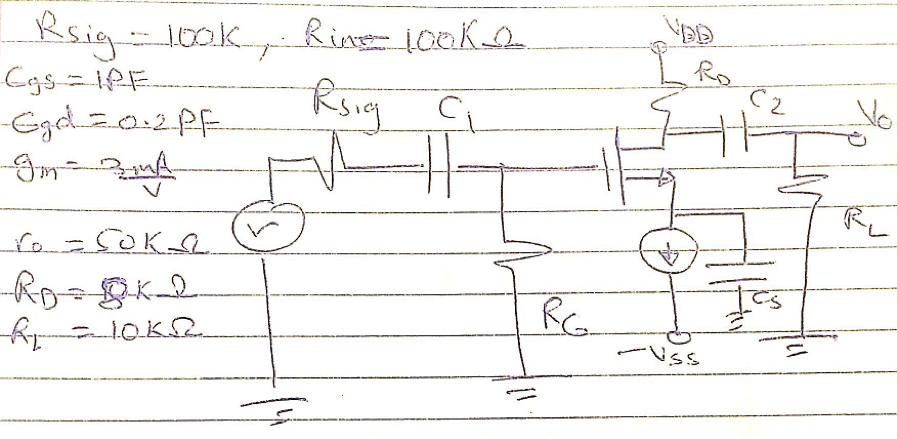 Solved Ro Rsig - look LookRing 100K... Egs =IPE -Gad =0.2 PE | Chegg.com