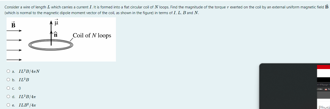 Solved Consider a wire of length L which carries a current | Chegg.com