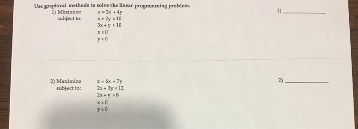 Solved Use graphical methods to solve the linear programming | Chegg.com