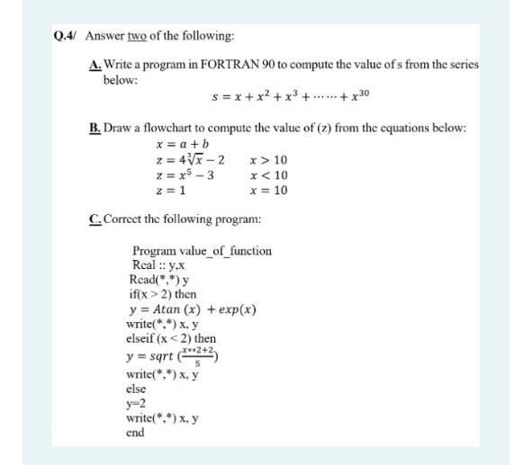Solved Q44 Answer Two Of The Following A Write A Program 3836