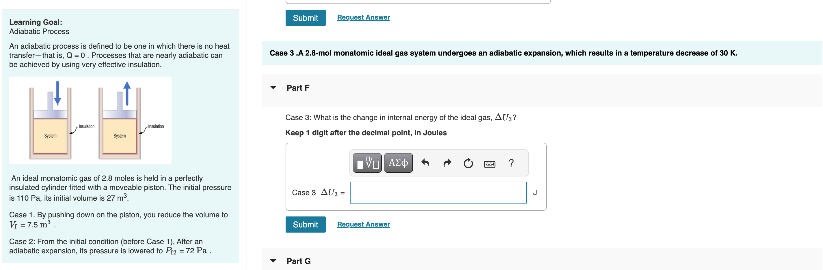 Solved Learning Goal: Adiabatic Process An adiabatic process | Chegg.com