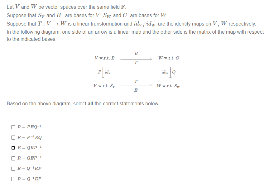 Solved Let V and W be vector spaces over the same field F . | Chegg.com