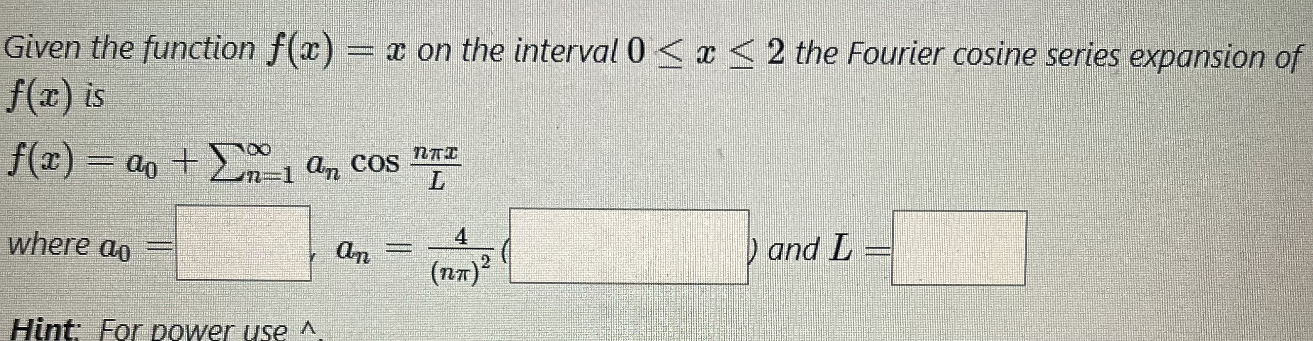 Solved Given the function f(x)=x on the interval 0≤x≤2 the | Chegg.com