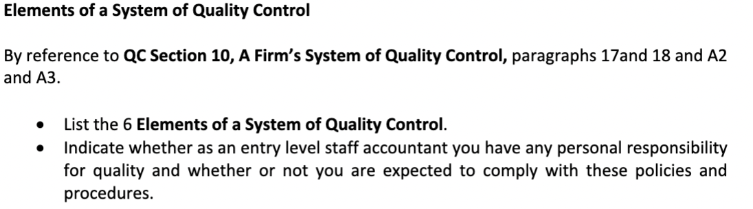 Solved By reference to QC Section 10, A Firm's System of | Chegg.com