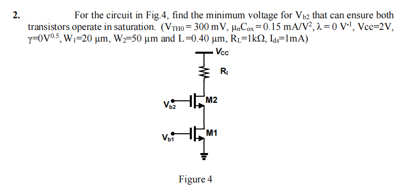 Solved 2. For the circuit in Fig.4, find the minimum voltage | Chegg.com